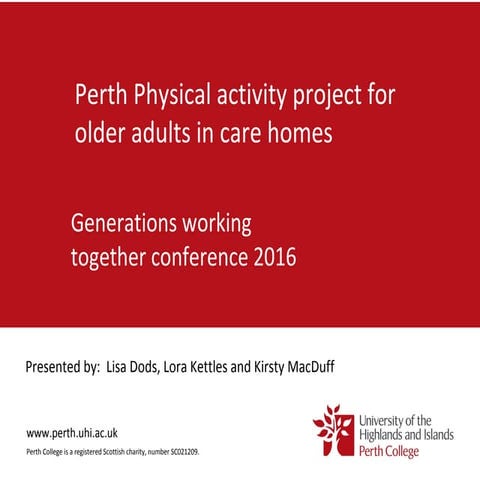 Perth College UHI students Physical Activity project with Older Adults ...