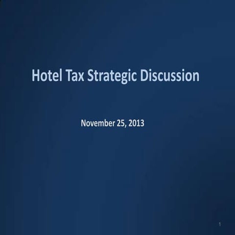 Hotel Occupancy Tax Uses | PPTX
