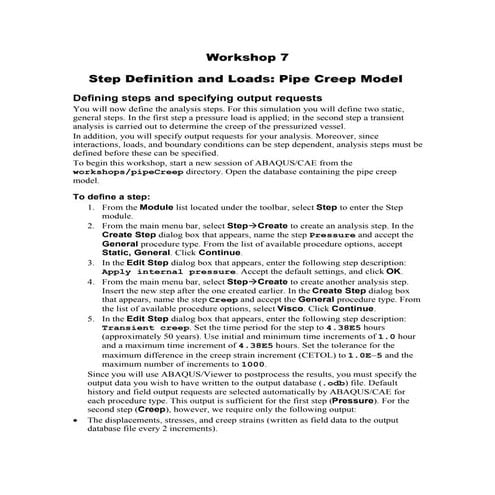 Workshop7 creep-steps | PDF