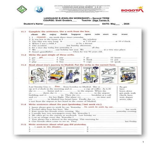 LET´S PRACTICE GRAMMAR USING SIMPLE PAST TENSE | PDF
