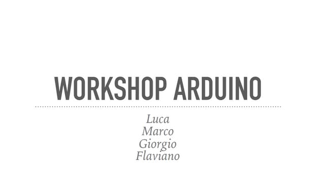 Workshop Arduino Ppt
