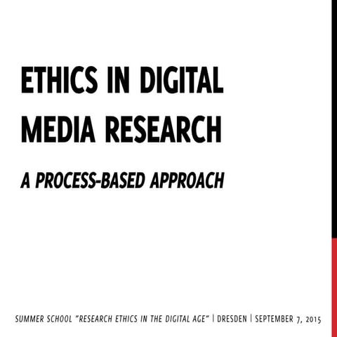 "Ethics in digital media research" | PPT
