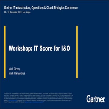 Workshop IT Score for I&O Workshop IT Score for I&O | PDF | Business ...