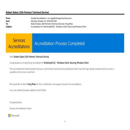 Microsoft - Accreditation for WorkshopPLUS - Windows Client - Securing ...