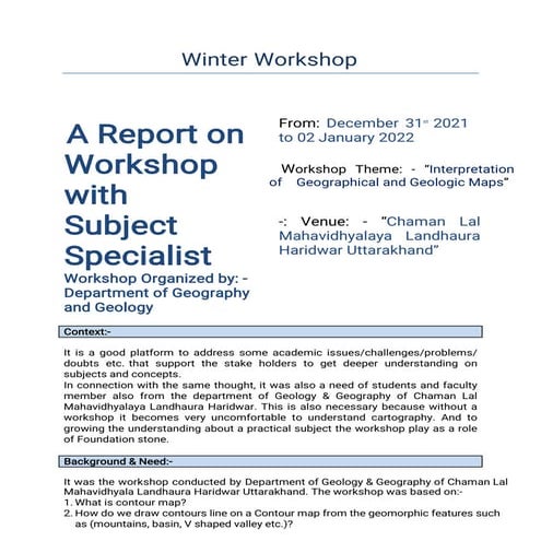 Workshop Report.pdf hfghhvvbbbbbbbbbbbbb | PDF