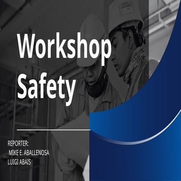 WORKSHOP SAFETY AUTOMOTIVE WORKSHOP SAFE | PPTX
