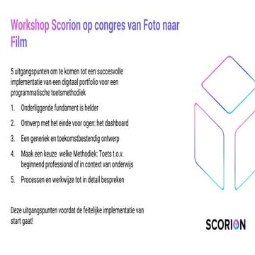 Workshop Scorion Bouw een solide programmatische toetsmethodiek – van ...