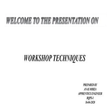 Workshop techniques | PPTX