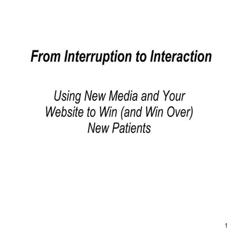 From Interruption to Interaction | PPT