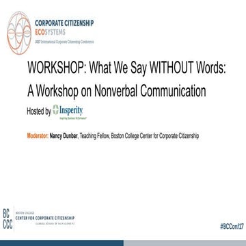 What We Say WITHOUT Words: A Workshop on Nonverbal Communication | PPTX