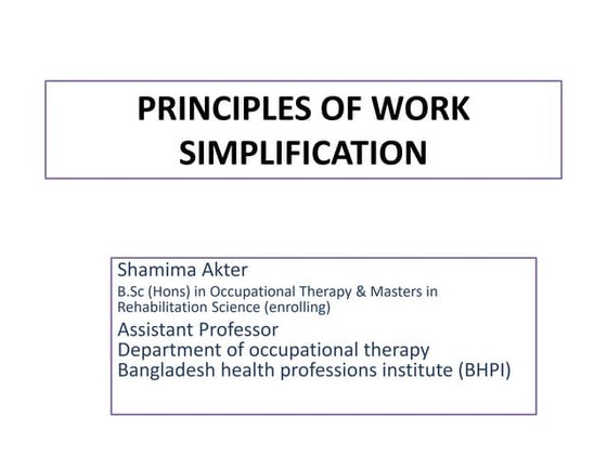 Principles of Motion Economy | PPTX