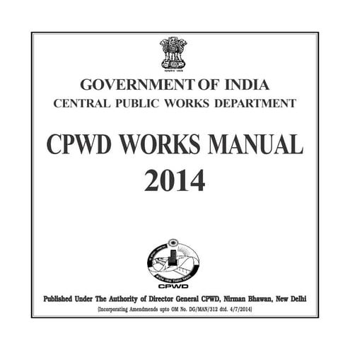 CPWD Works Manual 2019 SOP for repaire and maintenance | PDF