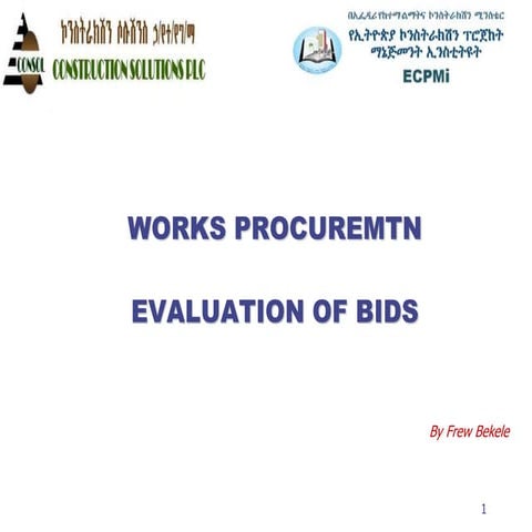 WORKS PROCUREMTN EVALUATION OF BIDS.ppt