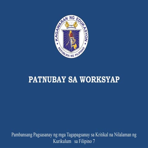worksyap Ikalawang Araw.pptx: gabay sa pagkatuto | PPTX
