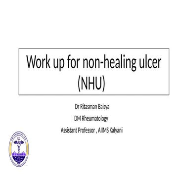 non-healing ulcer work up powerpoint presentation | PPTX