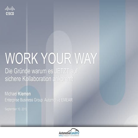 Work Your Way Oct 2012 | PPT