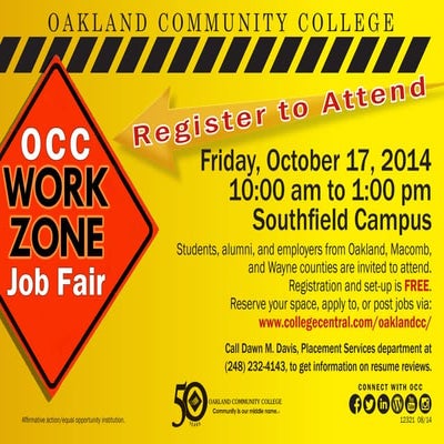 OCC Job Fair- Work Zone 2014 | PDF