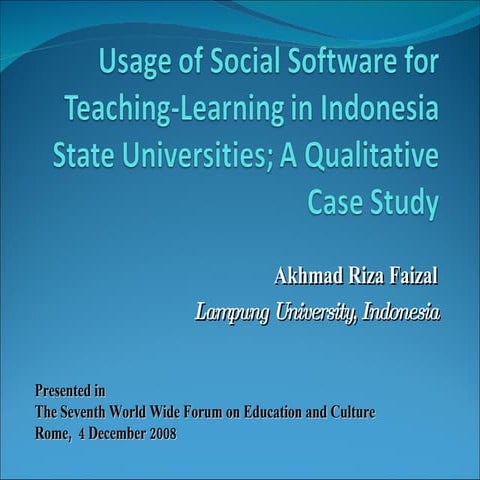 usage of social software for teaching-learning in indonesia state ...