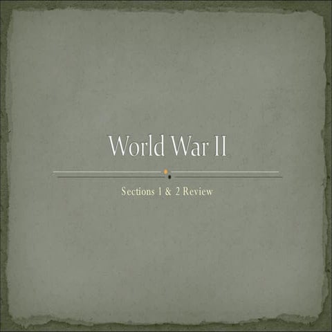 World War II Causes Review | PPT