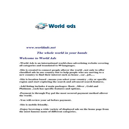 World ads | PDF | Business | Business and Finance