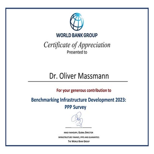 World Bank - Certificate_Dr. Oliver Massmann | PPT