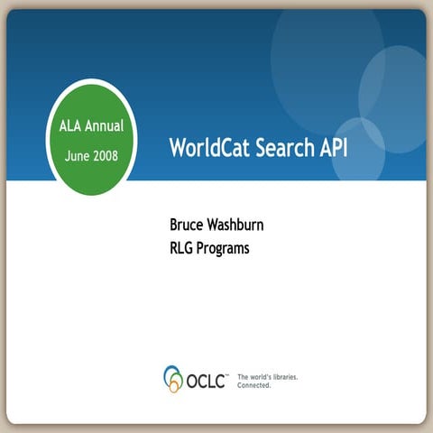 WorldCat Search API | PPT