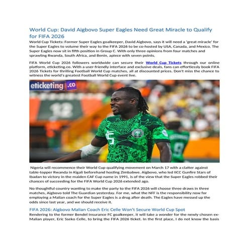 World Cup David Aigbovo Super Eagles Need Great Miracle to Qualify for FIFA 2026.docx