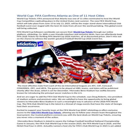 World Cup FIFA Confirms Atlanta as One of 11 Host Cities.docx
