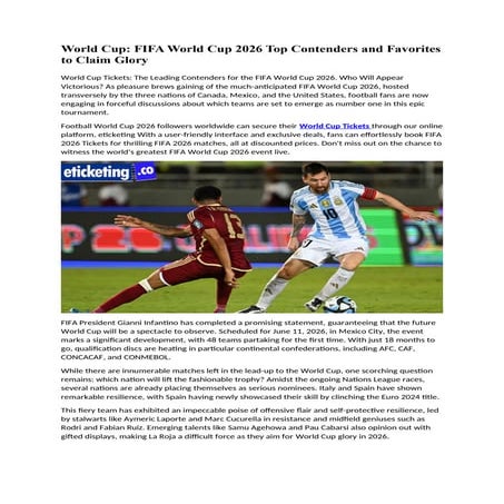 World Cup FIFA World Cup 2026 Top Contenders and Favorites to Claim ...