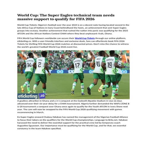 World Cup Super Eagles star back new coach Eric Chelle to qualify for the FIFA 2026.docx
