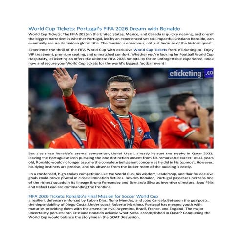 World Cup Tickets Portugal’s FIFA 2026 Dream with Ronaldo.pdf