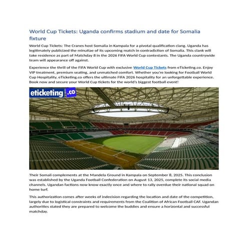 World Cup Tickets Uganda confirms stadium and date for Somalia fixture.docx