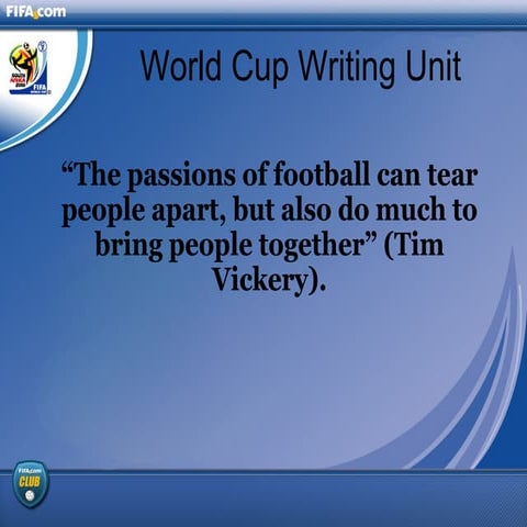 World cup writing_unit | PPT | Sports