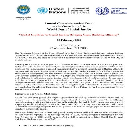 World Day of Social Justice 2024 - commemorative event. | PDF