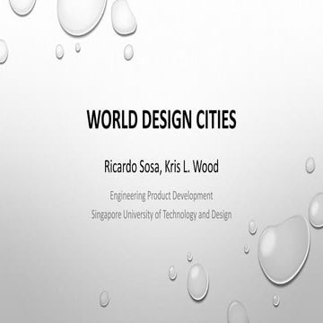 Singapore: World Design Cities | PPTX