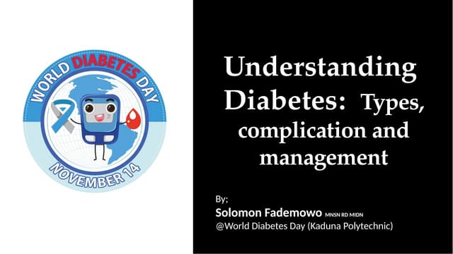 Prevention & control of diabetes | PPTX | Diabetes | Diseases and ...