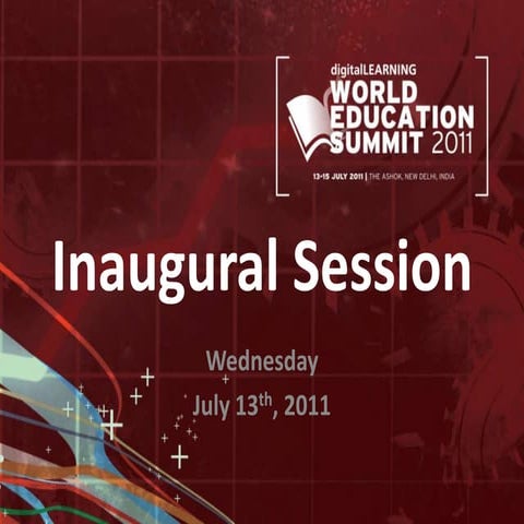 World education summit 2011 [inaugural session] | PPT