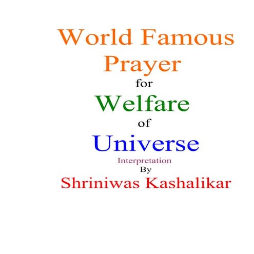 World Famous Prayer Interpretation By Dr. Shriniwas Kashalikar | DOC
