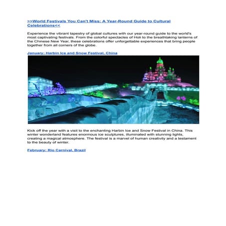 World Festivals You Can't Miss_ A Year-Round Guide to Cultural ...