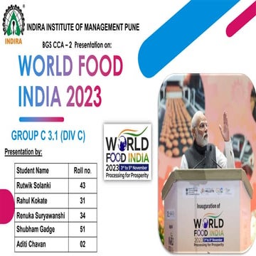 WORLD FOOD INDIA 2023 Analysis for MBA | PPT