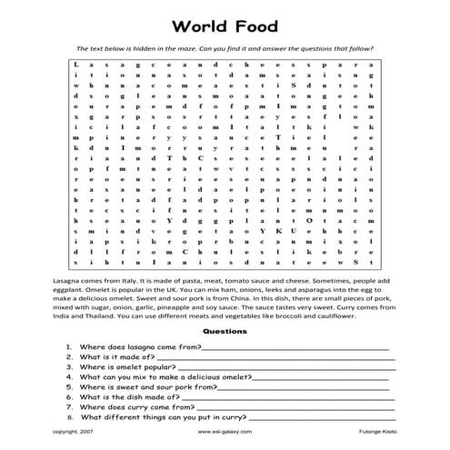 World food maze | PDF