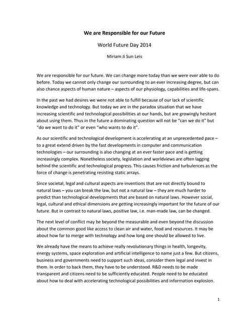 100 Years From Now: Projecting the Year 2125 | PDF