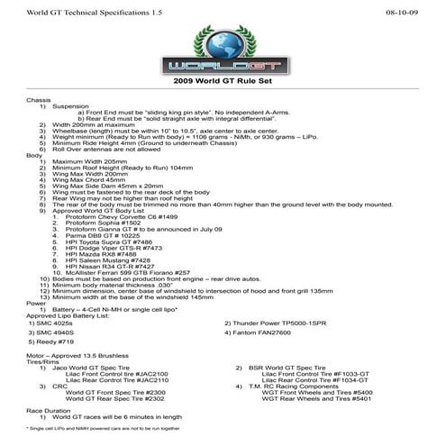 World gt rules 09 | PDF