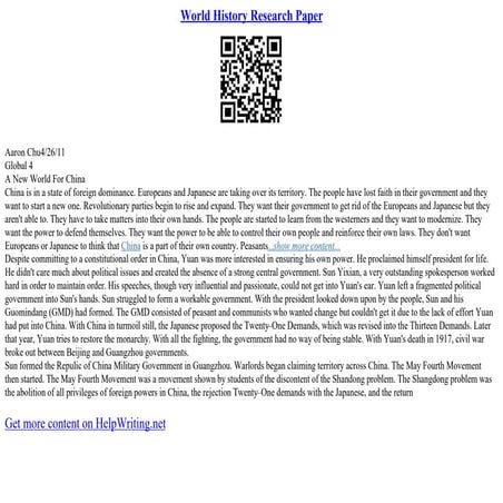 World History Research Paper | PPT