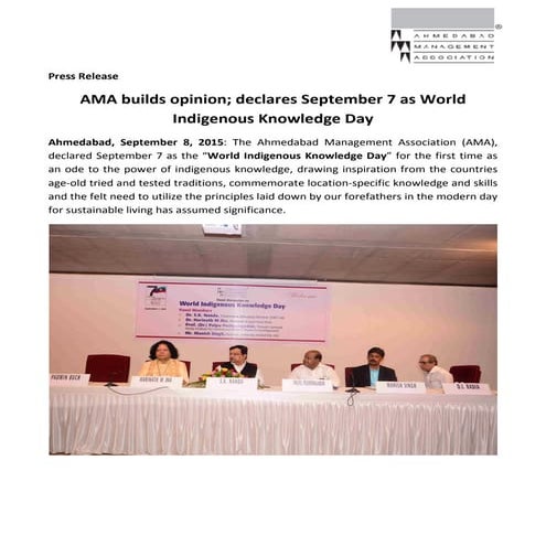 World indigenous knowledge day 7th september | PDF