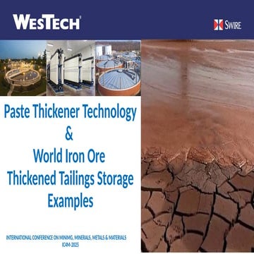 Examples of World Iron ore Tailings Surface Stacks | PPTX