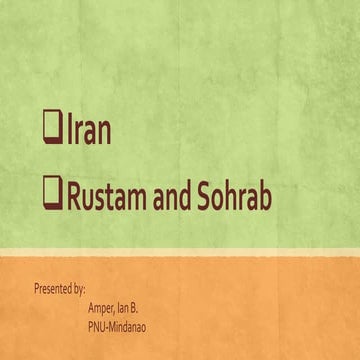 Rustam and Sohrab | PPTX