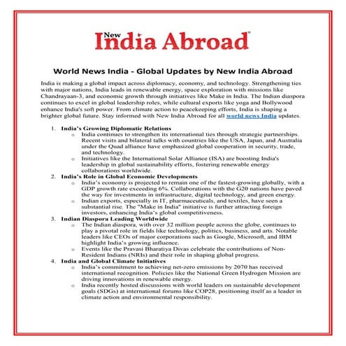 Best World News India | New India Abroad | PDF