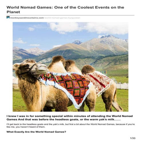 World Nomad Games One of the Coolest Events on the Planet | PDF
