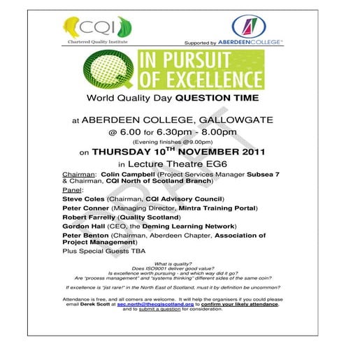World Quality Day 2011 | PDF